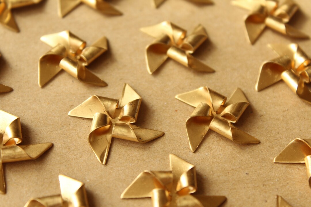 3 Pc. Raw Brass Pinwheels: 27mm by 27mm - Made in USA | RB-701 - Etsy