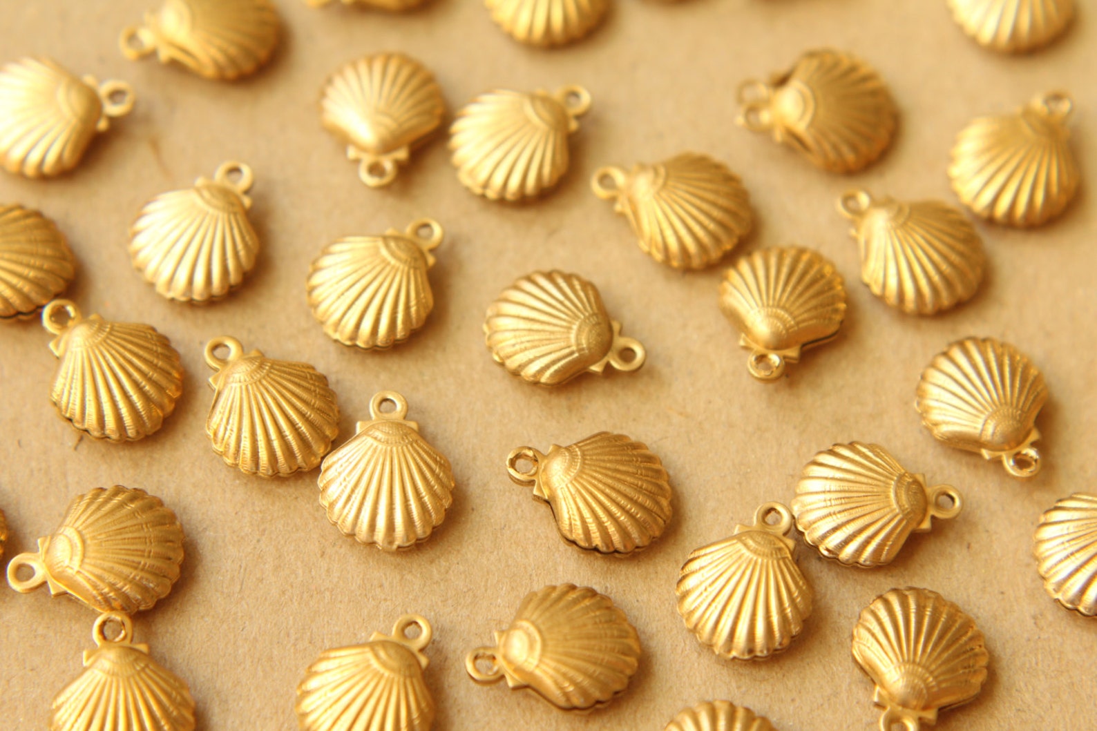 4 Pc. Tiny Raw Brass Double-sided Seashells: 9mm by 12mm - Etsy