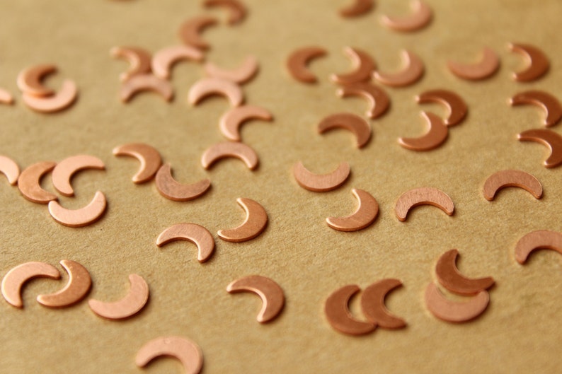 20 Pc. Raw Copper Moons: 6.5mm by 5mm - Made in USA | RB-963 - Etsy