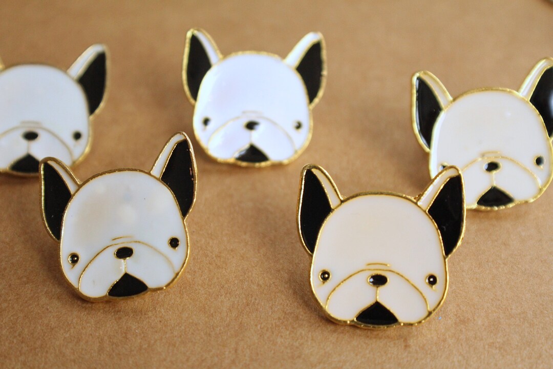 1 Pc. French Bulldog Brooch Pin, 25mm X 24mm Dog Pet Puppy Bull Dog ...
