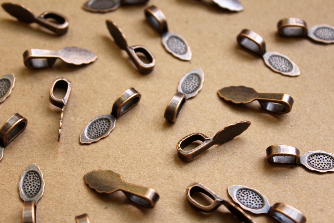 25 Pc. Antique Copper Glue-on Bails: 26mm by 8mm | FI-271 - Etsy