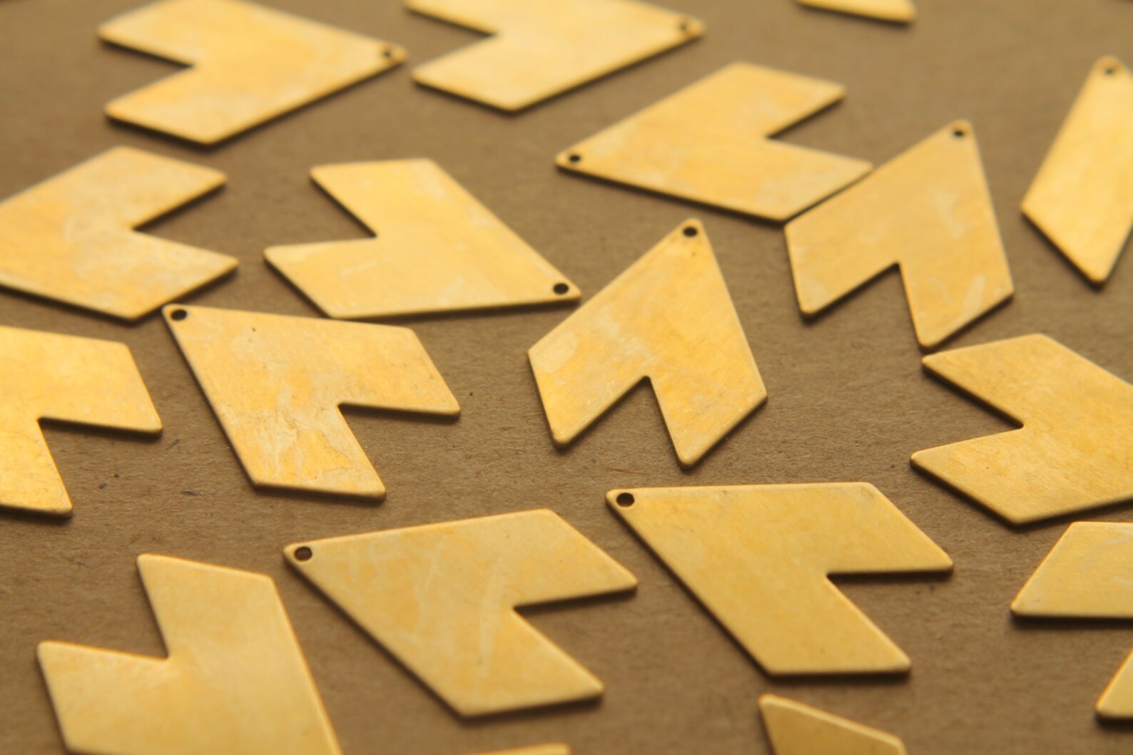 8 Pc. Raw Brass Chevron Flag: 29mm by 21mm Made in USA | Etsy