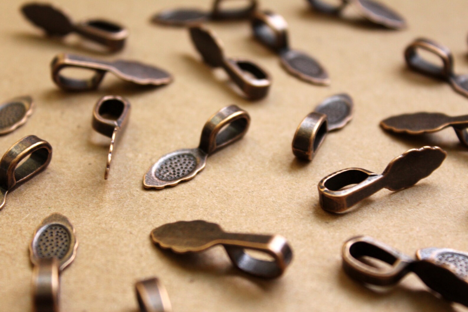 25 Pc. Antique Copper Glue-on Bails: 26mm by 8mm FI-271 | Etsy