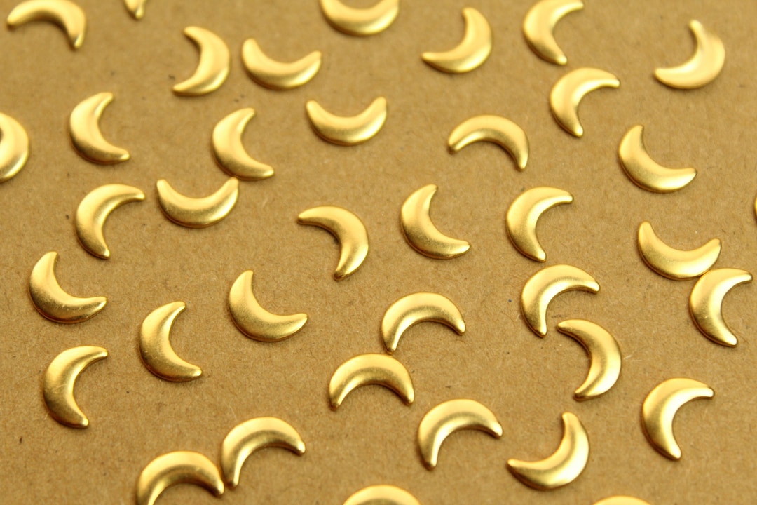 20 Pc. Tiny Gold Plated Brass Rounded Moons: 7.5mm by 6mm - Made in USA ...