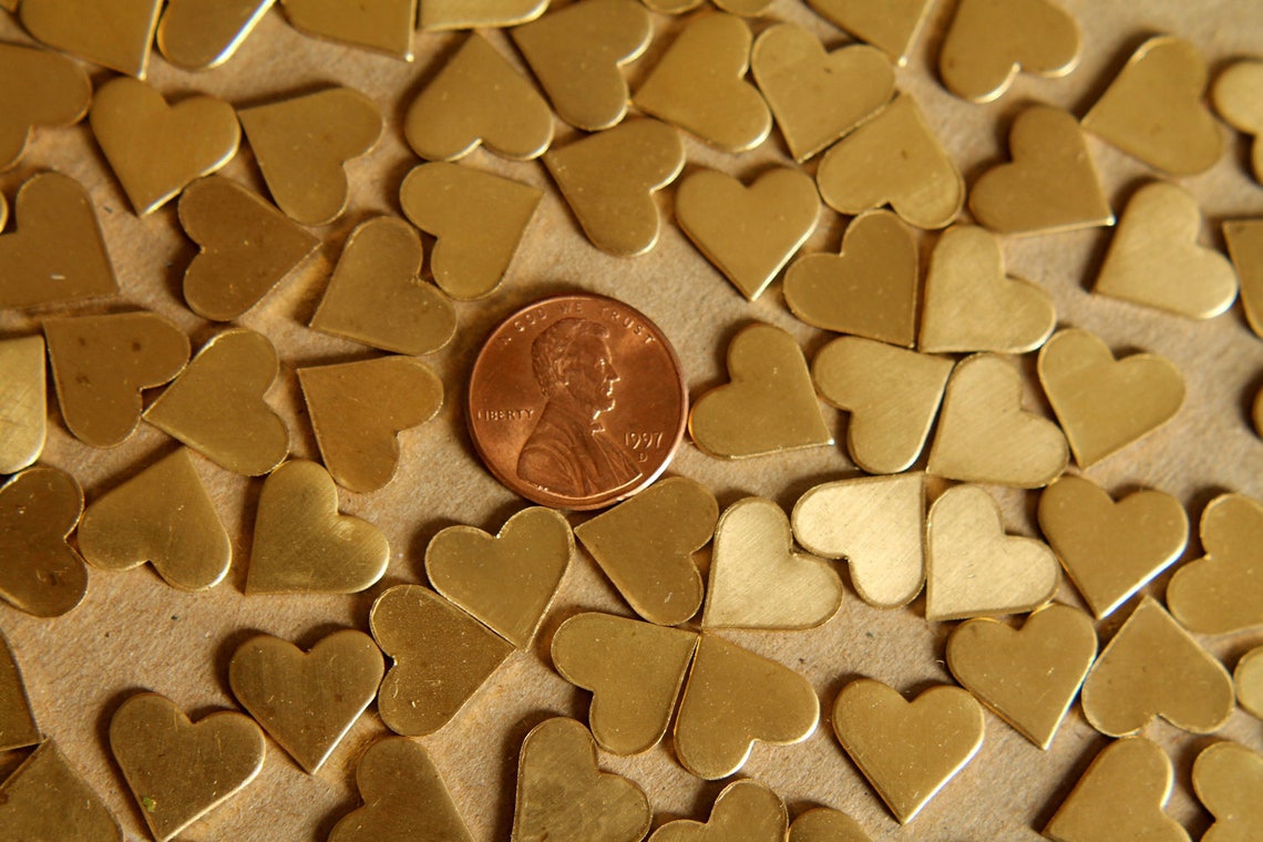 12 Pc. Raw Brass Heart: 13mm by 12mm Made in USA RB-091 - Etsy