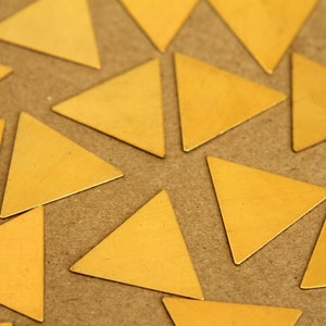8 Pc. Medium / Large Raw Brass Triangles: 25mm by 25mm - Made in USA ...