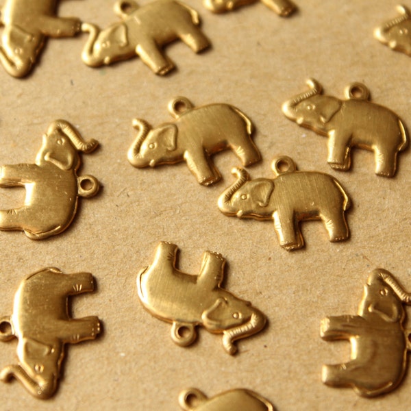 Small Elephant Charm - Etsy