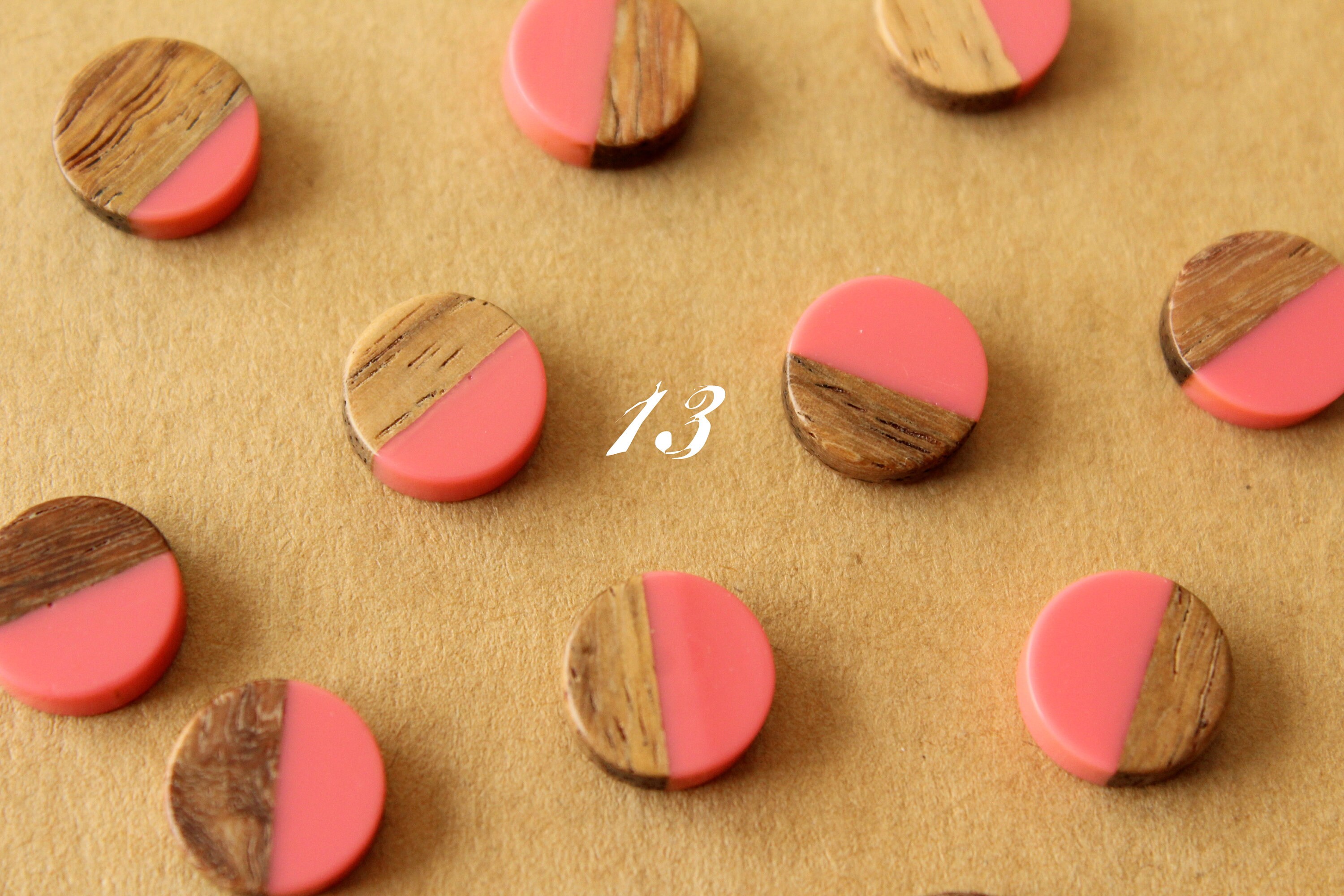 6 Pc. Resin and Wood Small Circle Cabochons, 10mm in Diameter, Multiple ...