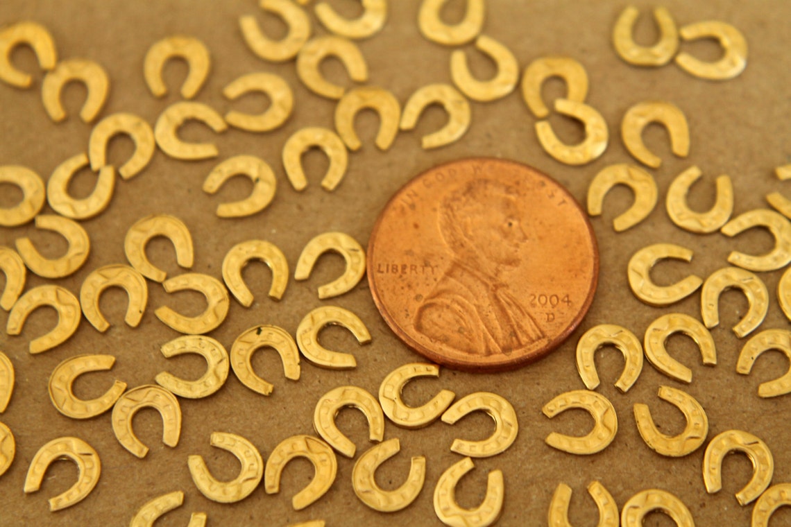 20 Pc. Tiny Raw Brass Horseshoes: 6mm by 5.5mm Made in USA - Etsy