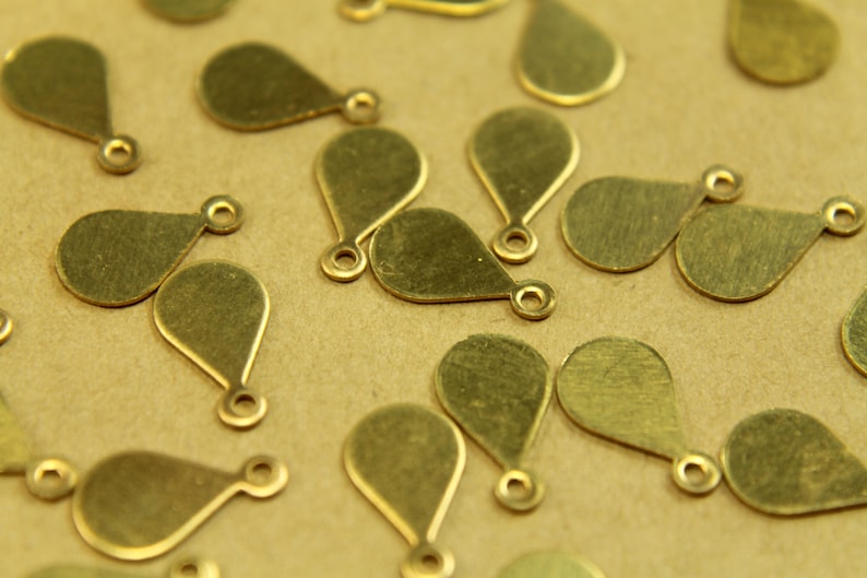 12 Pc. Tiny Raw Brass Teardrop Tags: 13mm by 7.5mm Made in - Etsy