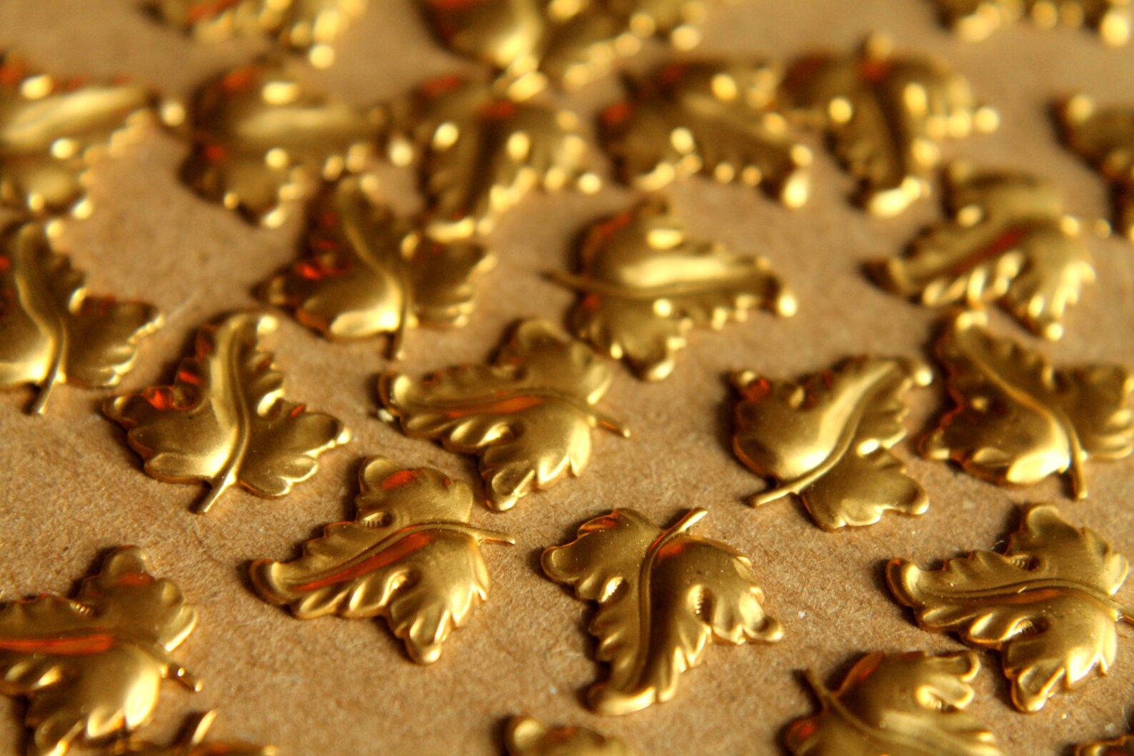 12 Pc. Raw Brass Autumn Leaves: 14mm by 13mm Made in USA | Etsy