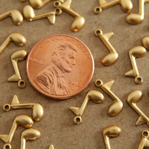 20 Pc. Small Raw Brass Music Note Charms: 11mm by 8mm Made - Etsy