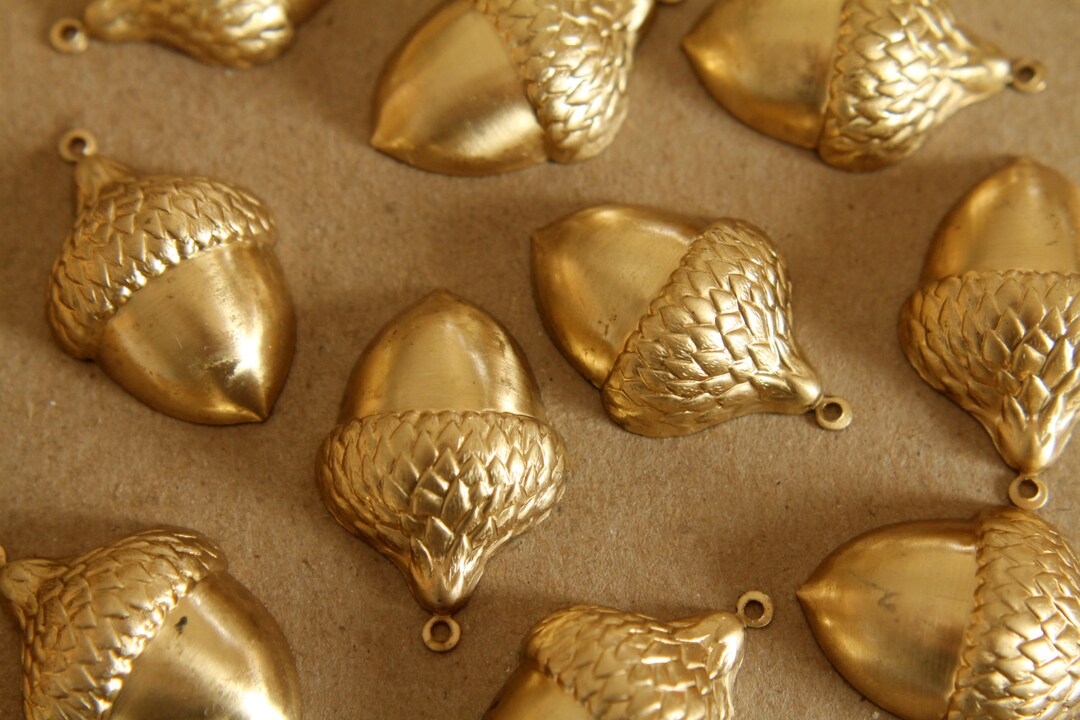 3 Pc. Jumbo Raw Brass Acorns: 33mm by 22mm - Made in USA | RB-126 - Etsy