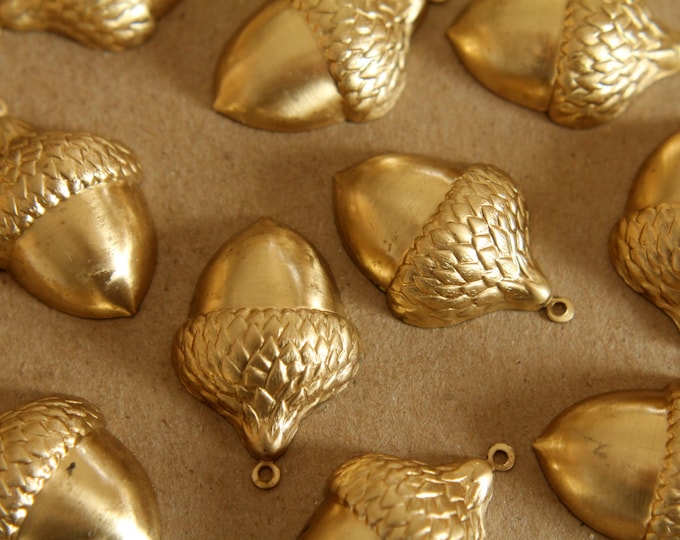 3 Pc. Jumbo Raw Brass Acorns: 33mm by 22mm Made in USA RB-126 - Etsy