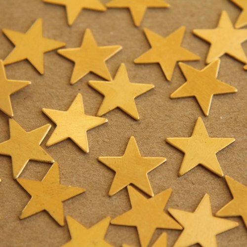 16 Pc. Raw Brass Barn Stars With Loop: 11mm by 12mm Made in | Etsy