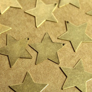 5 Pc. Large Antique Brass Plated Stars: 22mm by 22mm - Made in USA | AB ...