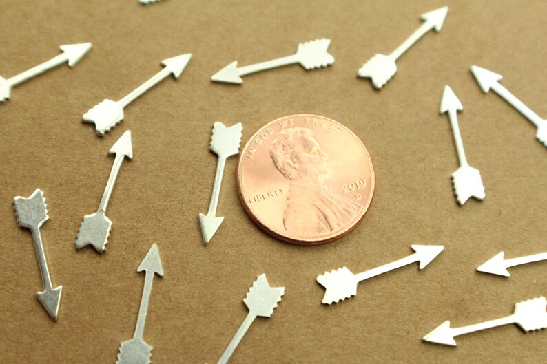 16 Pc. Simple Silver Plated Brass Arrows: 18mm by 4mm Made - Etsy