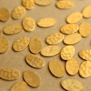 20 Pc. Small Raw Brass Hammered Ovals: 10.5mm by 6.5mm - Made in USA ...