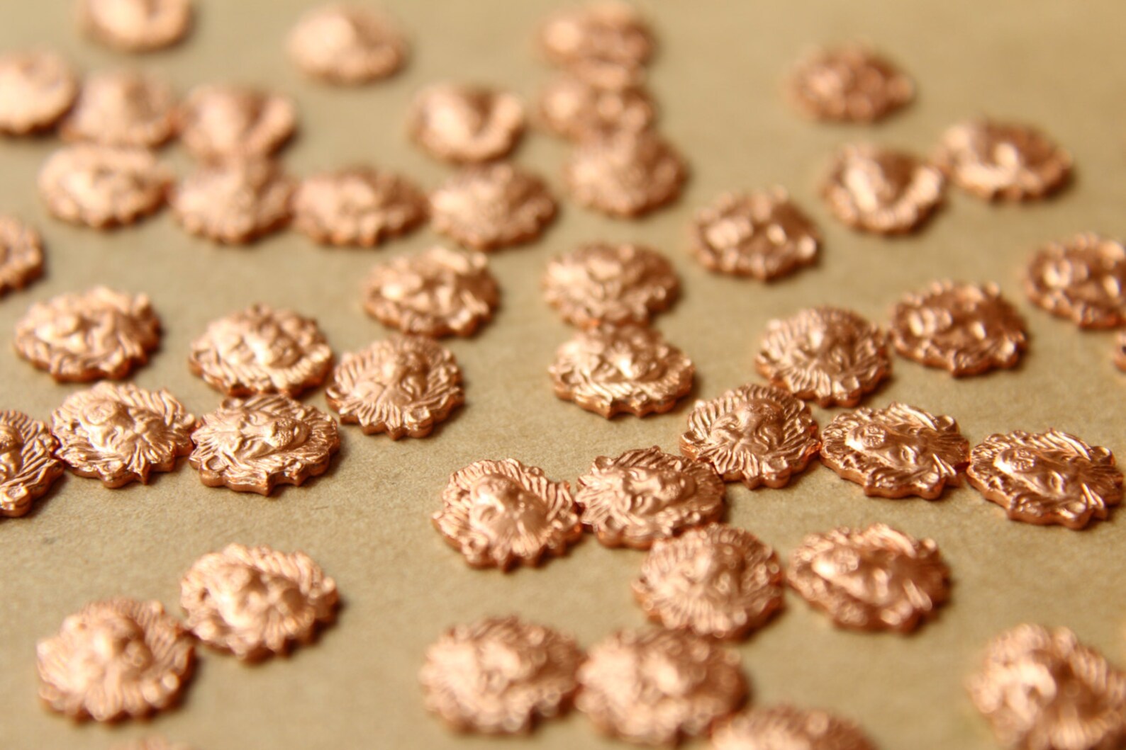 8 Pc. Small Raw Copper Lion Heads: 8mm by 8mm Made in USA - Etsy