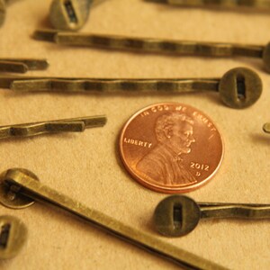 20 Pc. Antique Brass Bobby Pins, 8mm Pad | FI-061 - Etsy