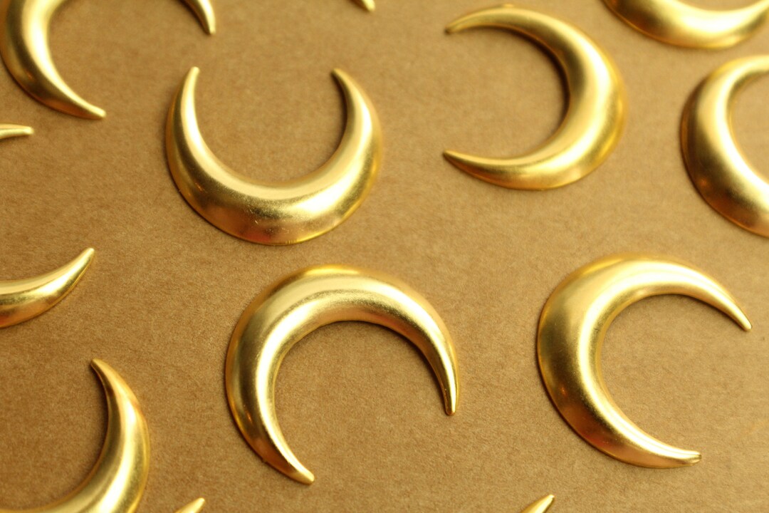4 Pc. Gold Plated Brass Rounded Moons: 23mm by 27mm - Made in USA | GLD ...