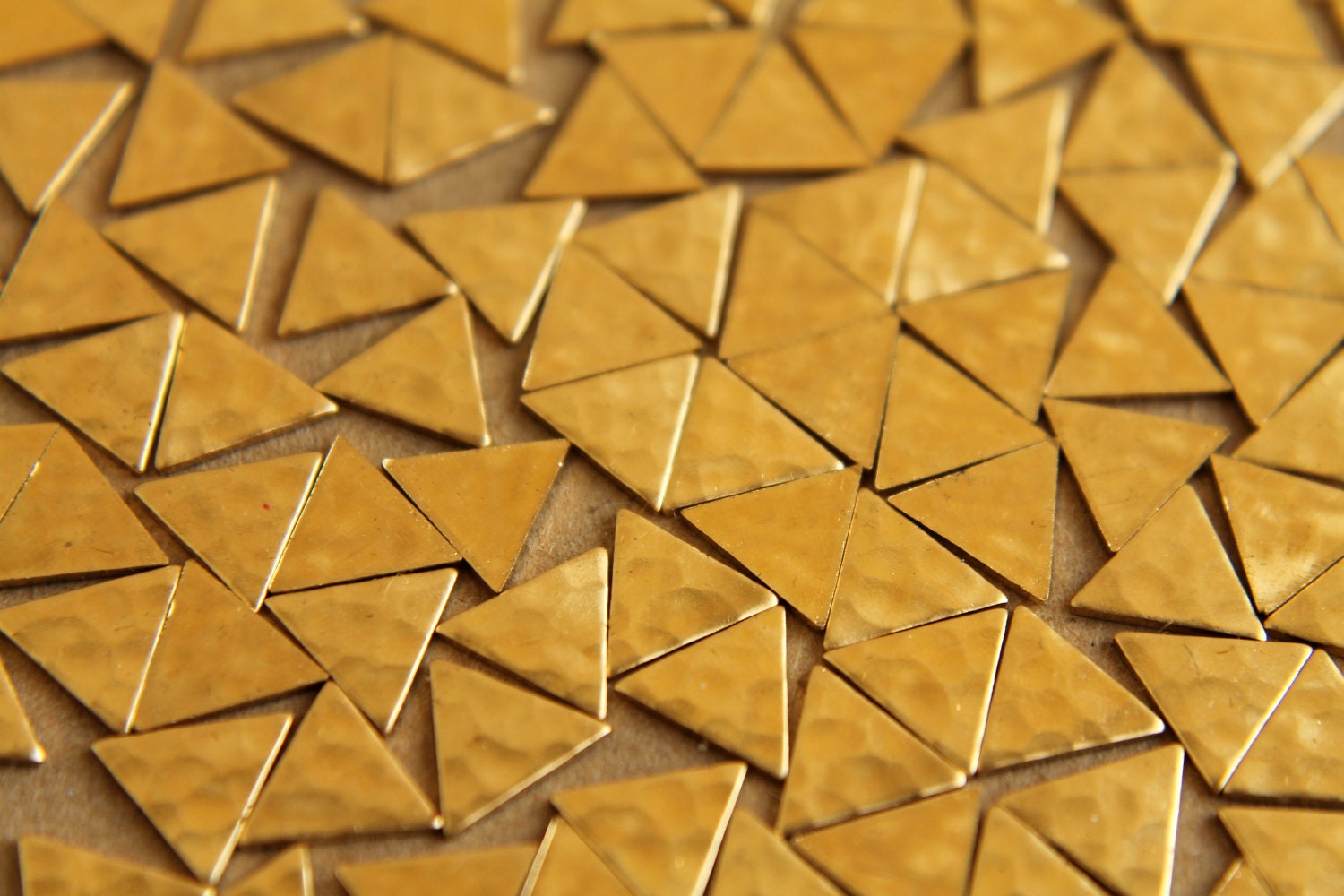 14 pc. Small Raw Brass Hammered Triangles: 8mm by 8mm made | Etsy