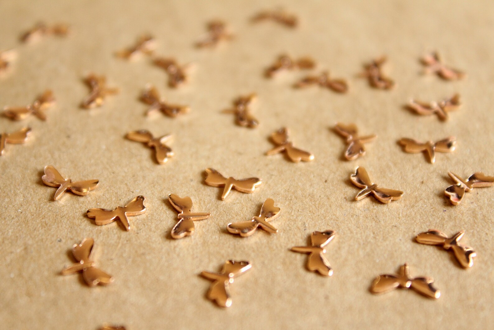 18 Pc. Tiny Rose Gold Plated Brass Dragonflies: 8mm by 5mm | Etsy