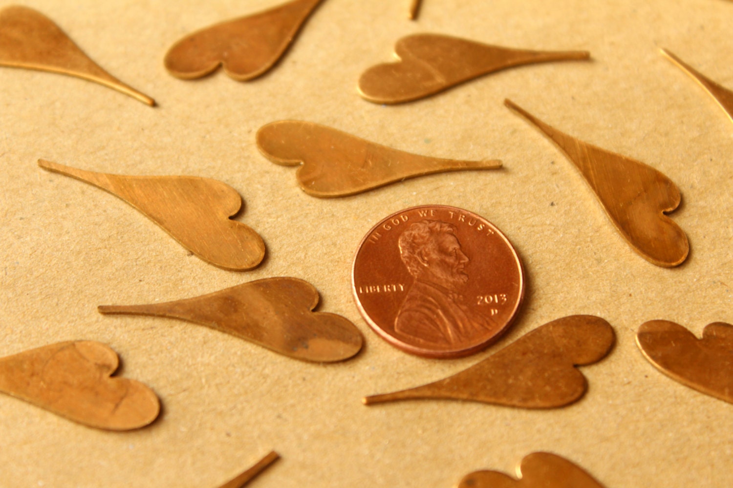 8 Pc. Raw Brass Stretched Hearts: 28mm by 10mm - Made in USA | RB-702 ...