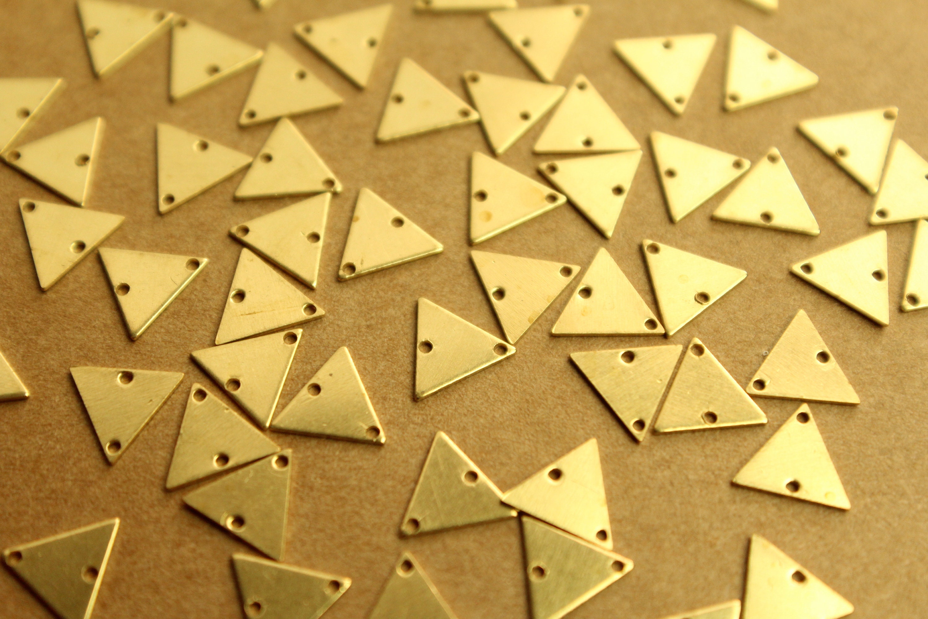 36 pc. Small Raw Brass Triangle Connectors: 7mm by 8mm | Etsy