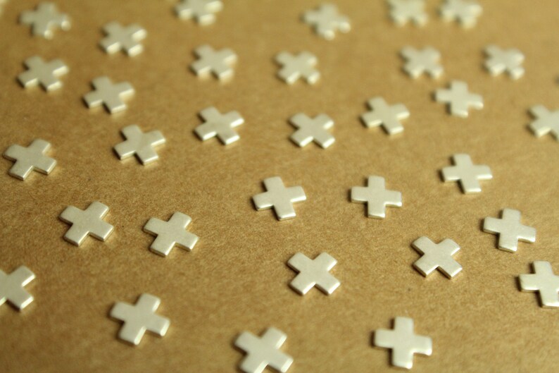 24 Pc. Tiny Silver Plated Brass Plus Sign Stampings: 6mm by - Etsy