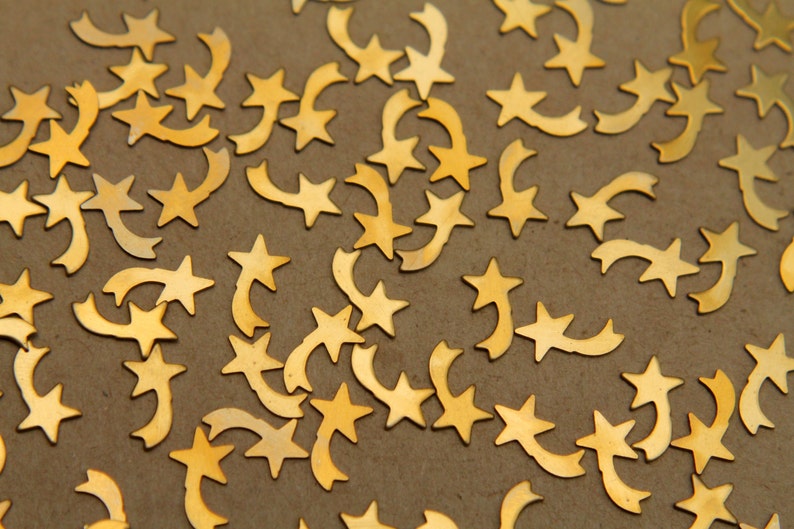 24 Pc. Small Raw Brass Shooting Star: 7mm by 11mm - Made in USA | RB ...