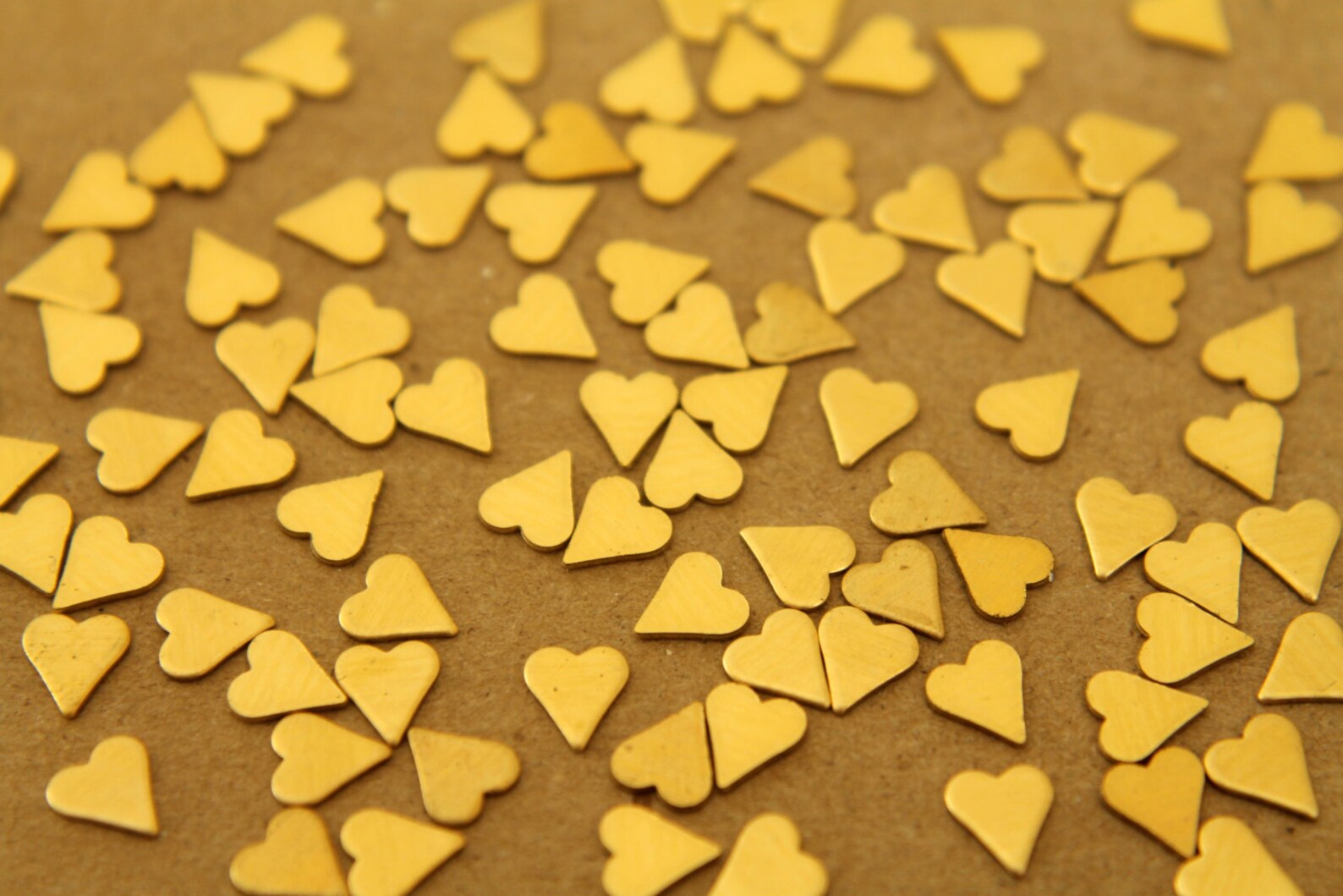 24 Pc. Tiny Raw Brass Pointed Heart: 5mm by 5.5mm Made in | Etsy