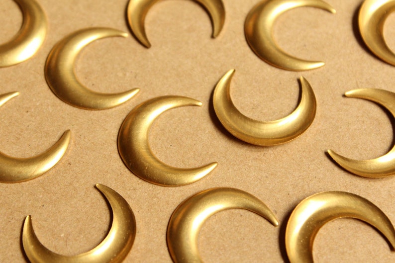 8 Pc. Raw Brass Rounded Moons: 23mm by 27mm - Made in USA | RB-894 - Etsy