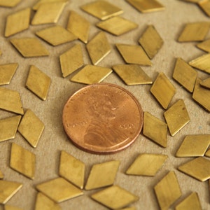 10 Pc. Small Raw Brass Smooth Diamonds: 11mm by 6.5mm - Made in USA ...