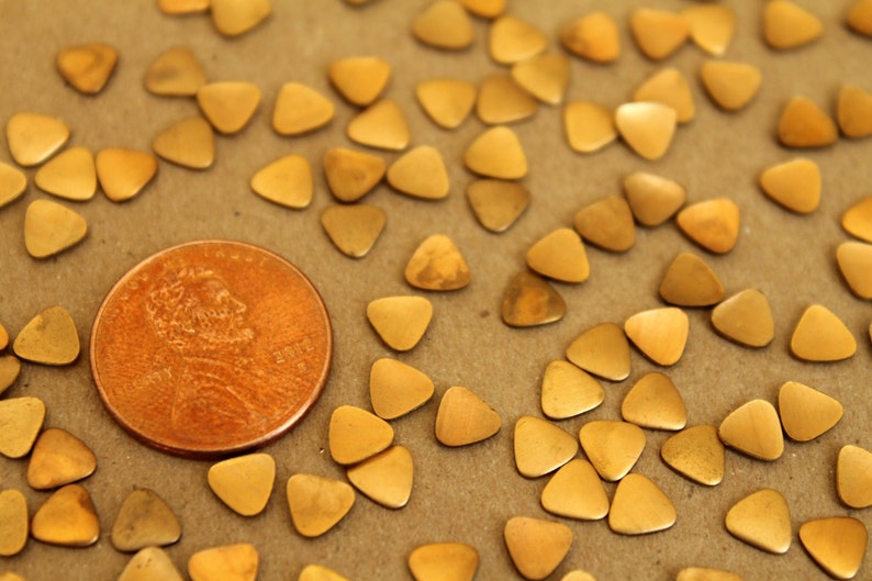 30 Pc. Tiny Raw Brass Rounded Triangles: 5mm by 5mm - Made in USA | RB ...