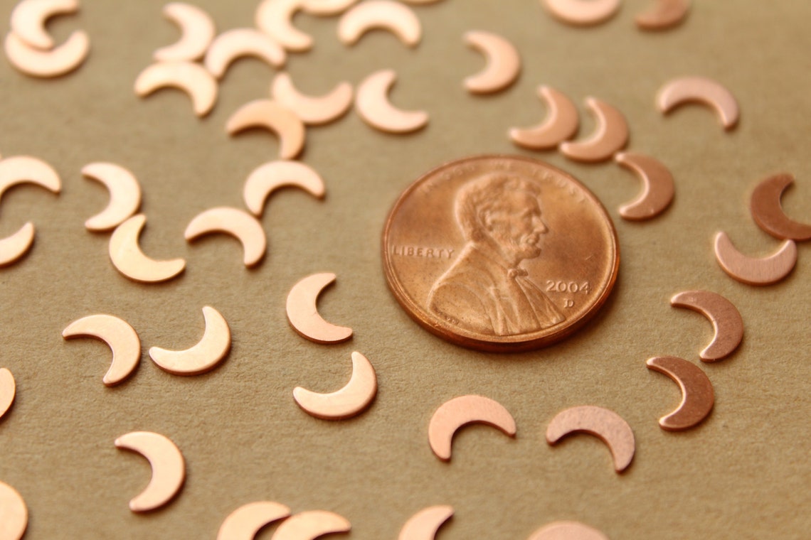 20 Pc. Raw Copper Moons: 6.5mm by 5mm - Made in USA | RB-963 - Etsy