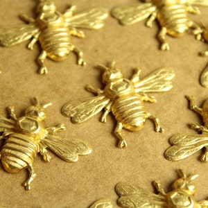 2 Pc. Large Raw Brass Queen Bees: 33mm by 24.5mm - Made in USA | RB ...
