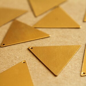 4 Pc. Large Raw Brass Triangles - Corner Hole: 32mm by 32mm - Made in ...