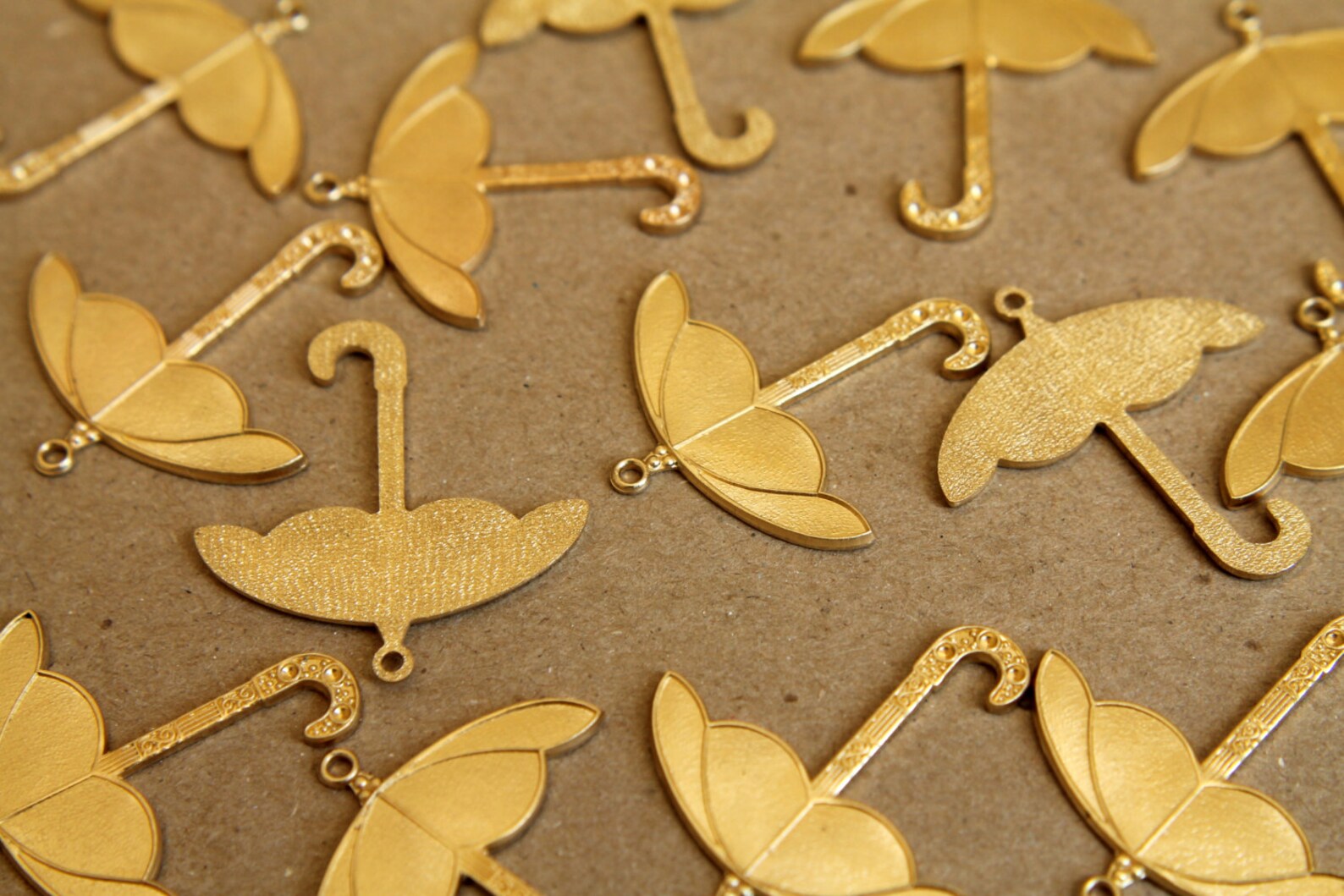 2 Pc. Large Raw Brass Umbrella Pendants: 32mm by 29.5mm Made | Etsy