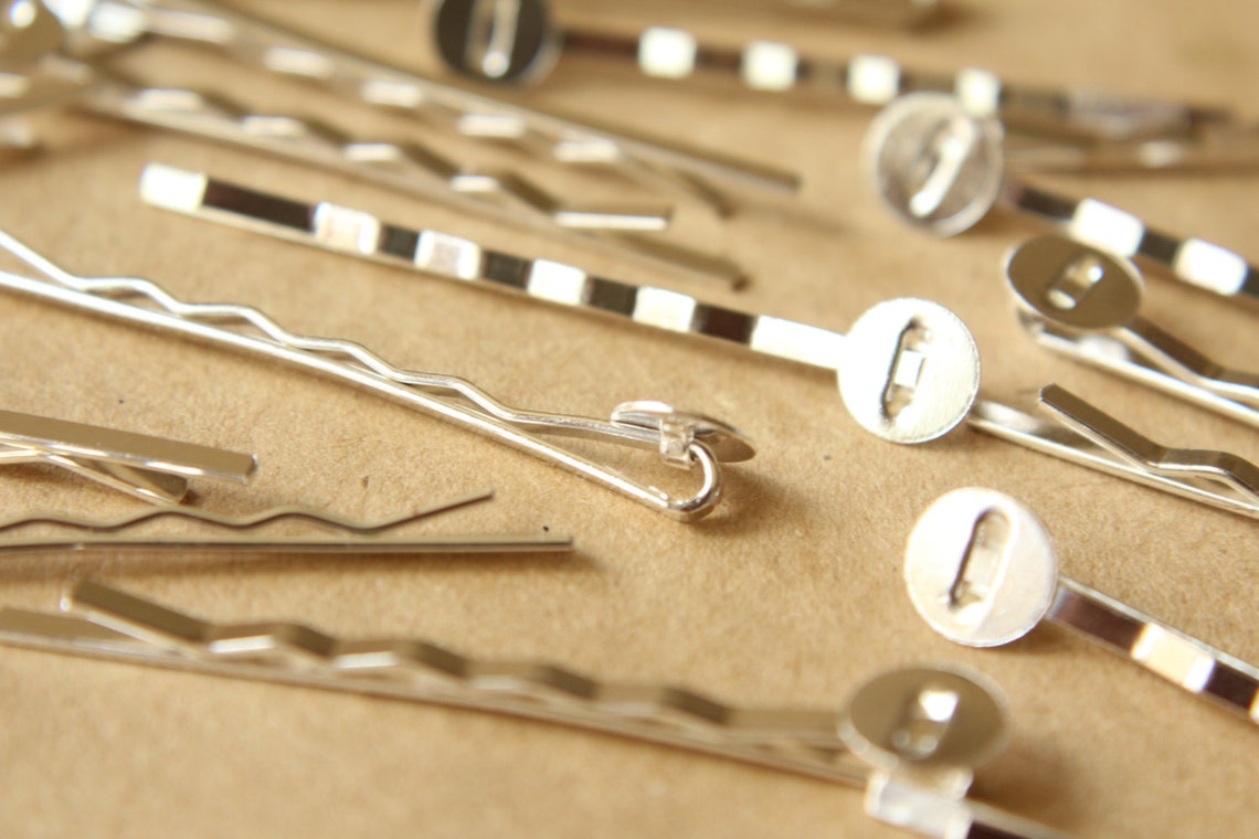 20 Pc. Bright Silver Bobby Pins 8mm Pad FI-177 | Etsy