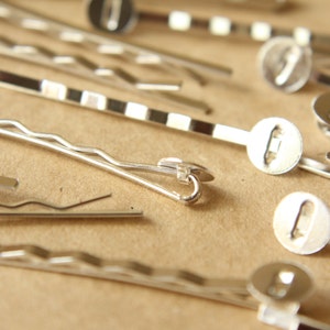20 Pc. Bright Silver Bobby Pins 8mm Pad FI-177 - Etsy