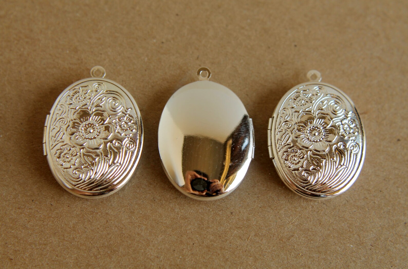 3 Pc. Silver Etched Floral Oval Lockets 24mm X 34mm - LOC-012 - Etsy