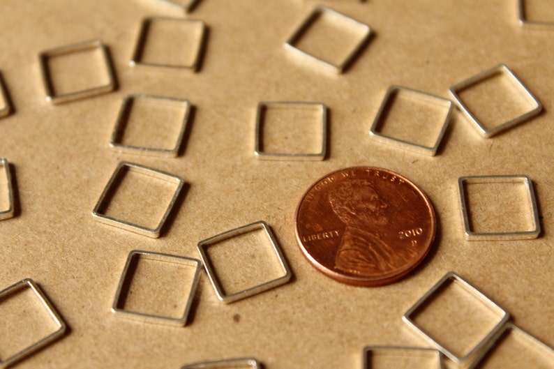 50 Pc. Silver Plated Square Links: 10mm by 10mm | FI-342 - Etsy