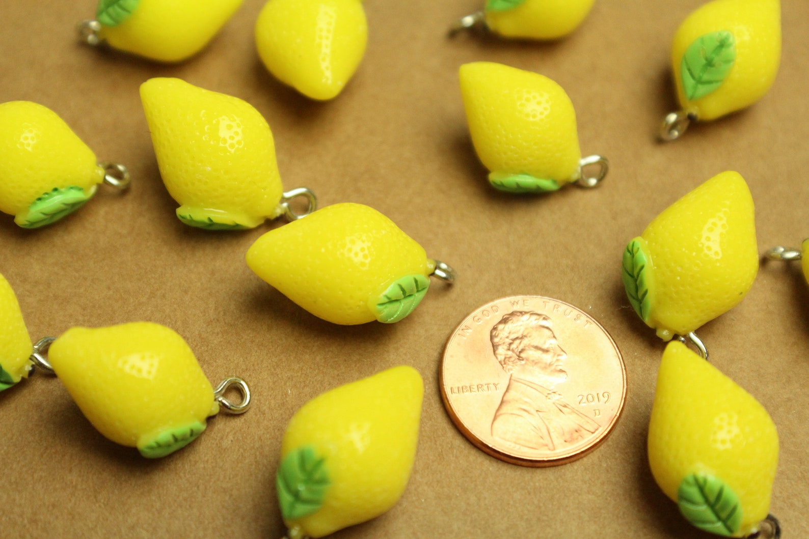 10 Pc. Lemon Resin Charms 20mm by 12mm Fruit Pendant Fruity - Etsy