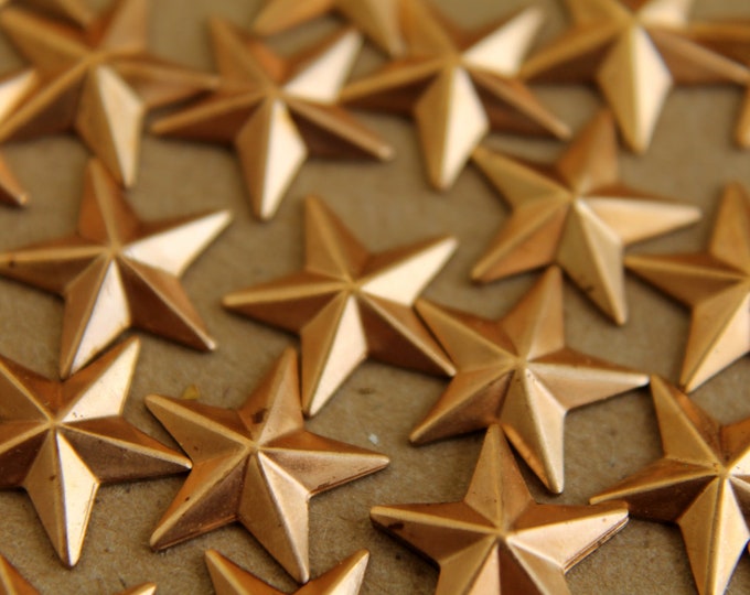 8 Pc. Raw Brass Barn Stars: 12mm by 12mm - Made in USA | RB-101 - Etsy