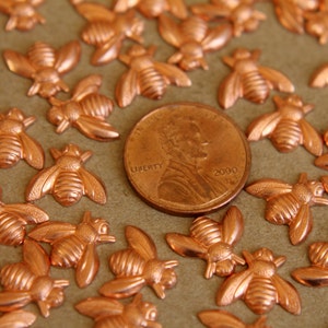 10 Pc. Medium Raw Copper Bees: 12mm by 10.5mm - Made in USA | RB-269 - Etsy