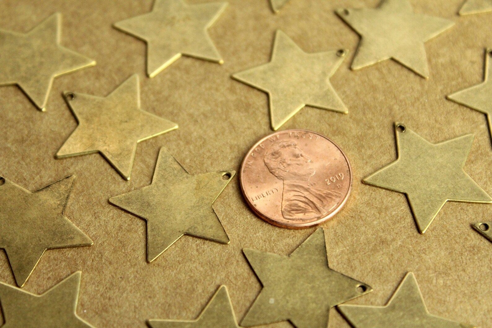 5 Pc. Large Antique Brass Plated Stars: 22mm by 22mm Made in - Etsy