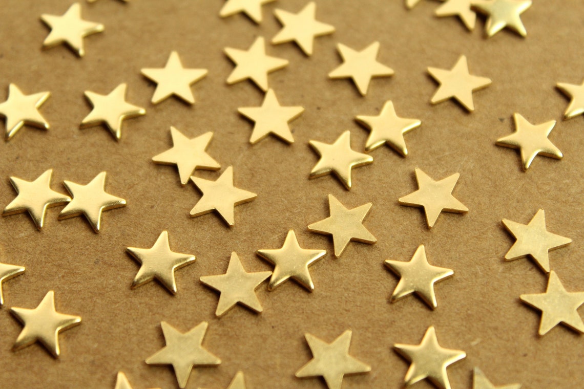 24 pc. Small Gold Plated Brass Stars: 10mm by 10mm made in | Etsy