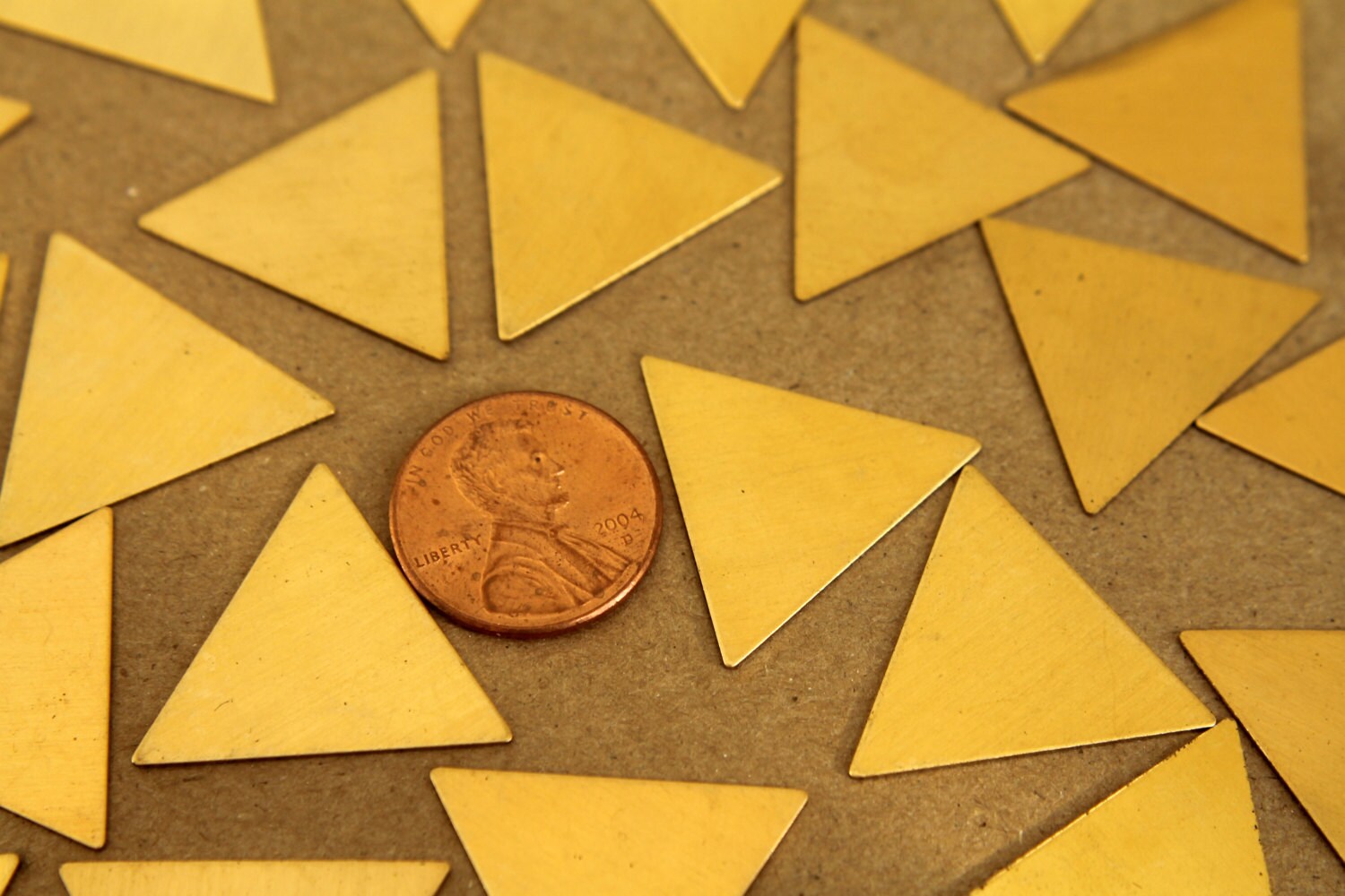8 Pc. Medium / Large Raw Brass Triangles: 25mm by 25mm Made - Etsy