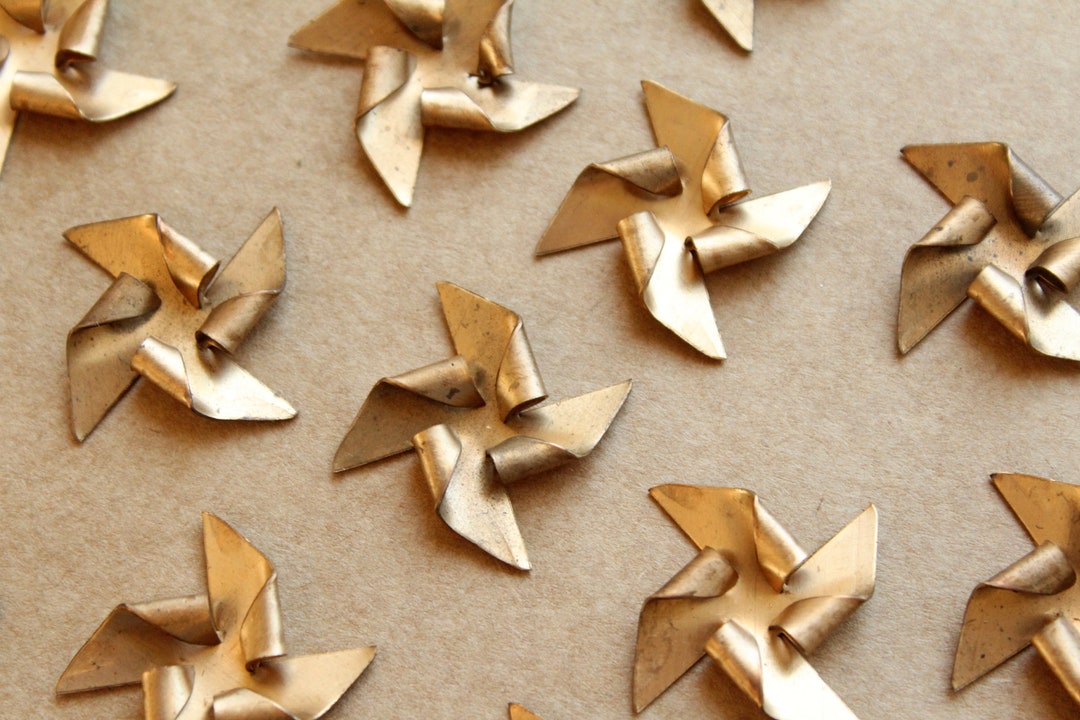 2 Pc. Raw Brass Pinwheels: 31.5mm by 31.5mm - Made in USA | RB-1161 - Etsy